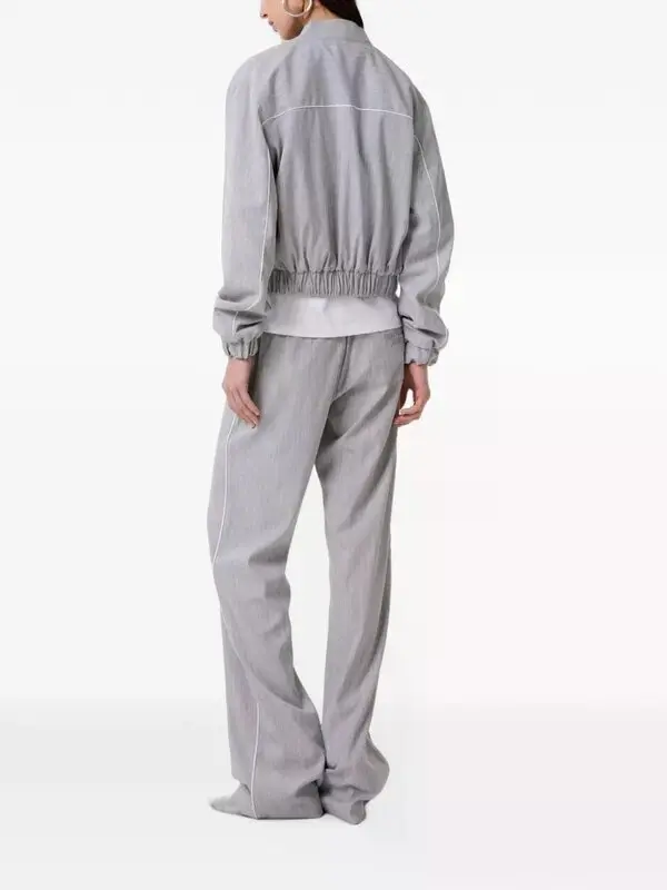 GAELLE PARIS Pinstriped Drawstring-waist Trousers