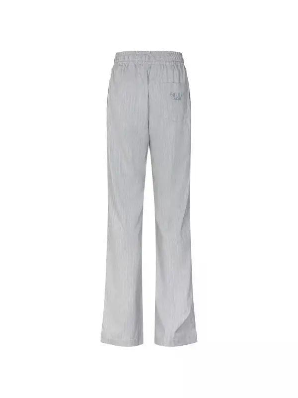 GAELLE PARIS Pinstriped Drawstring-waist Trousers