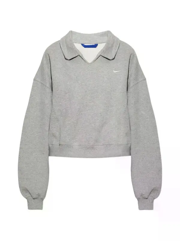 Nike Logo-embroidered V-neck Sweatshirt - Grey