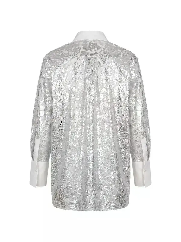 Valentino Garavani Floral-lace Metallic Shirt