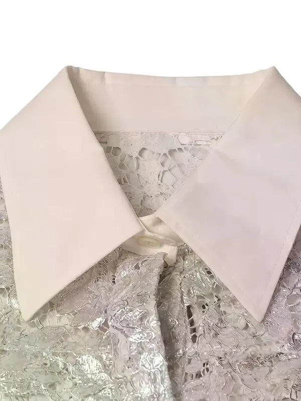 Valentino Garavani Floral-lace Metallic Shirt