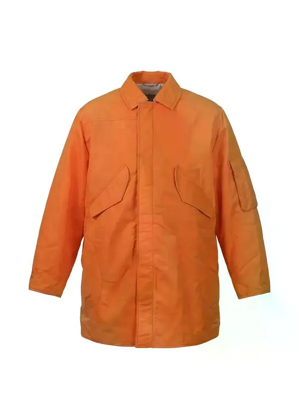 Valentino Garavani Concealed-fastening Pocket-detail Coat - Orange