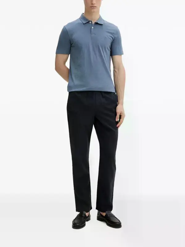 Marc O'polo Logo-embroidered Slub-texture Polo Shirt