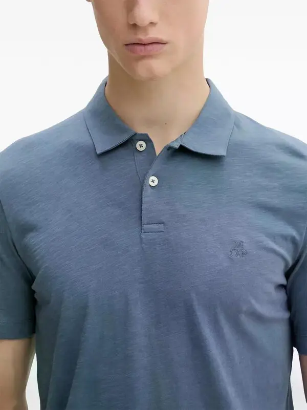 Marc O'polo Logo-embroidered Slub-texture Polo Shirt