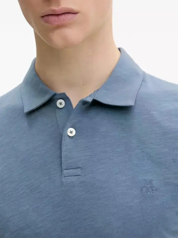 Marc O'polo Logo-embroidered Slub-texture Polo Shirt