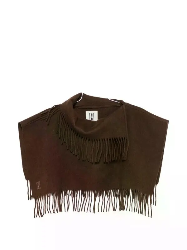 BY MALENE BIRGER Fringed Logo-embroidered Scarf - Brown