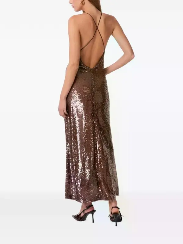 GAELLE PARIS Sequin-embellished Maxi Dress