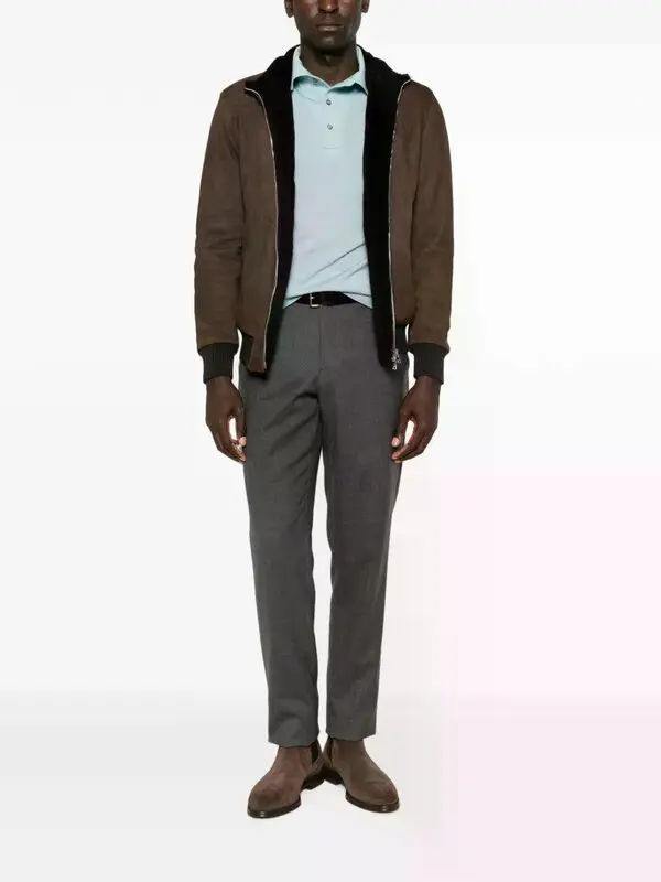 BARBA NAPOLI Shearling-lined Suede Jacket