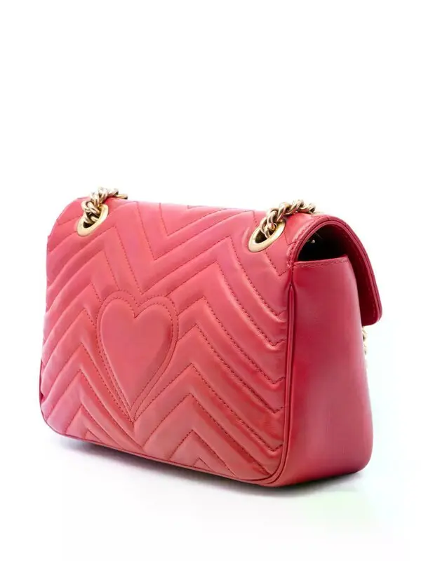 Gucci 2016-2026 Medium Gg Marmont Matelasse Calfskin Shoulder Bag - Red