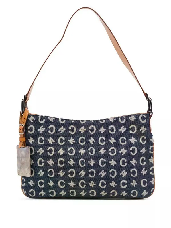 Celine 2000 C Macadam Denim Shoulder Bag - Blue