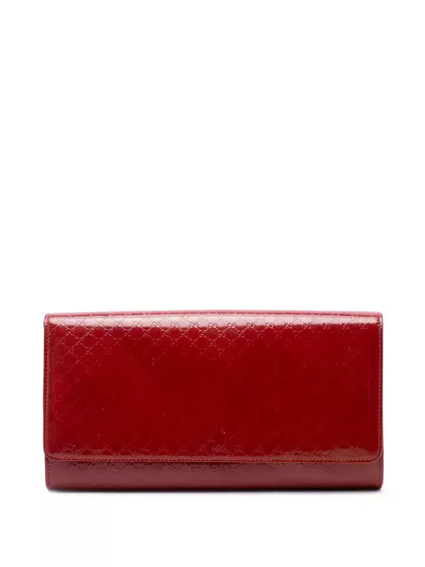 Gucci 2016-2026 Microguccissima Patent Broadway Clutch Bag - Red