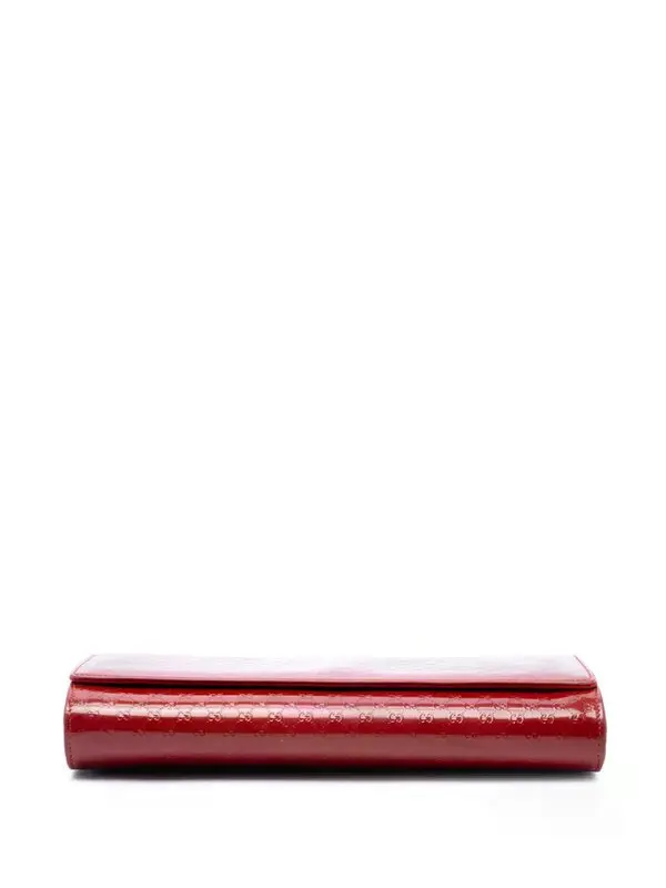 Gucci 2016-2026 Microguccissima Patent Broadway Clutch Bag - Red