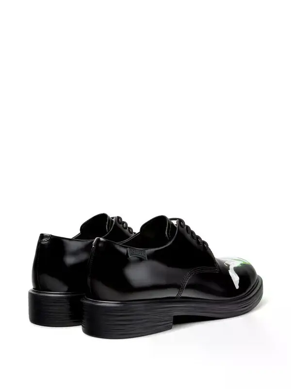 Camper Twins Floral-print Leather Lace-up Shoes
