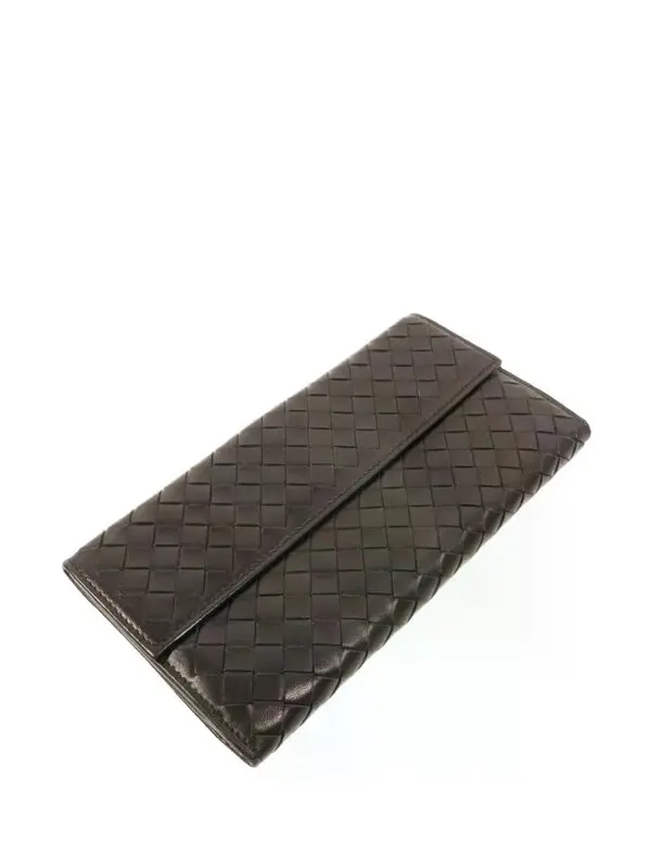 Bottega Veneta Intrecciato Lambskin Wallet - Black