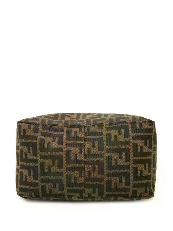 Fendi 1990-2000 Zucca Canvas Double Flap Shoulder Bag