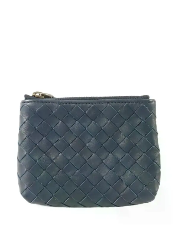 Bottega Veneta Intrecciato Leather Coin Pouch - Blue