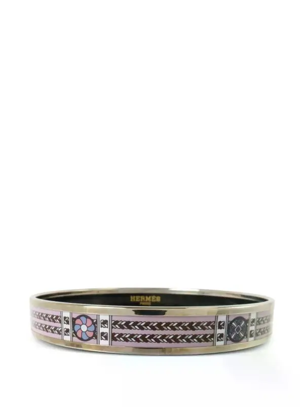Hermès Narrow Enamel Bangle - Silver