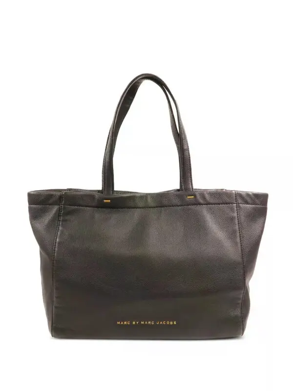 Marc Jacobs Logo Leather Tote Bag - Black