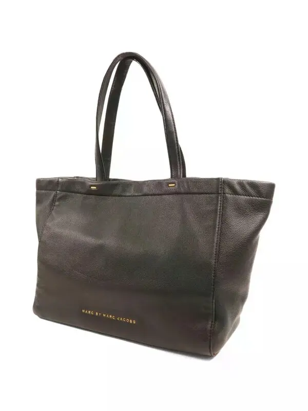 Marc Jacobs Logo Leather Tote Bag - Black