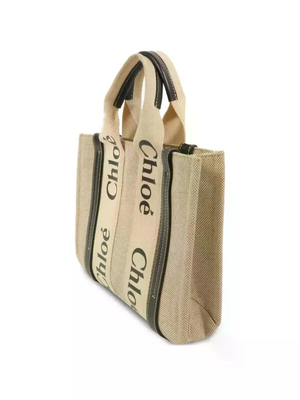 Chloé Small Woody Logo-tape Tote Bag - Brown
