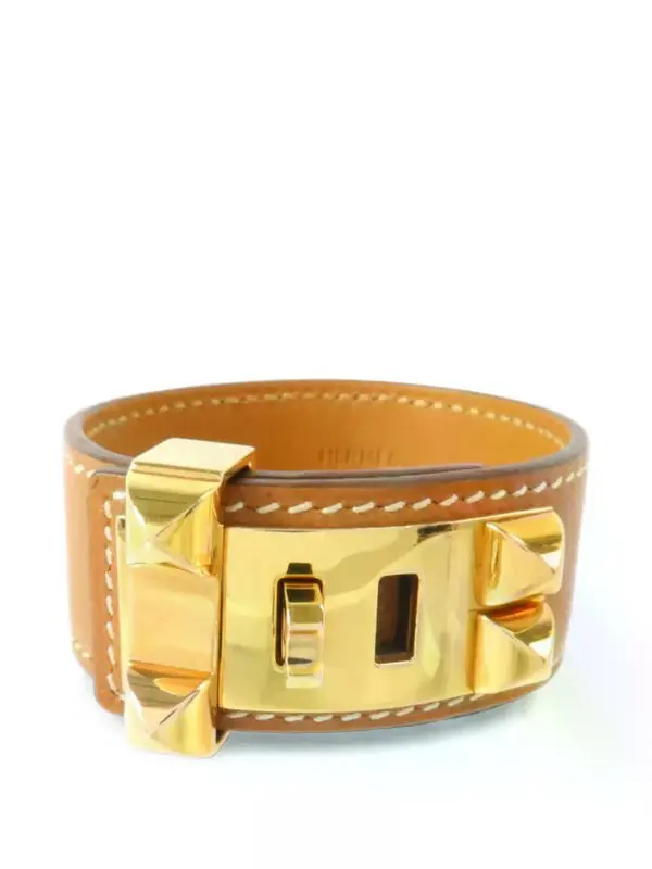 Hermès 2019 Collier De Chien Leather Bracelet - Gold