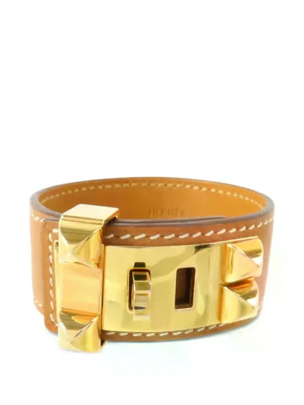 Hermès 2019 Collier De Chien Leather Bracelet - Gold