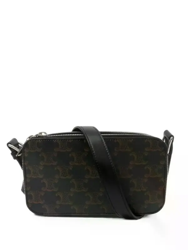 Celine Triomphe Patterned Shoulder Bag - Black