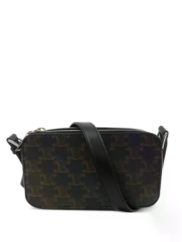 Celine Triomphe Patterned Shoulder Bag - Black