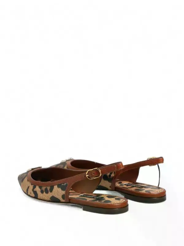 Dolce & Gabbana Leopard-print Slingback Flat Pumps