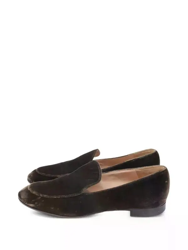 GIANVITO ROSSI Slip-on Velvet Loafers - Green