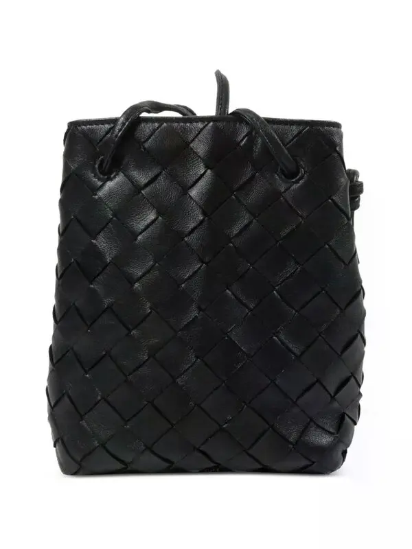 Bottega Veneta Intrecciato Drawstring Bucket Bag - Black
