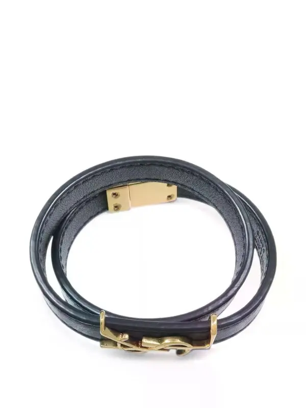 Saint Laurent Calfskin Leather Bracelet