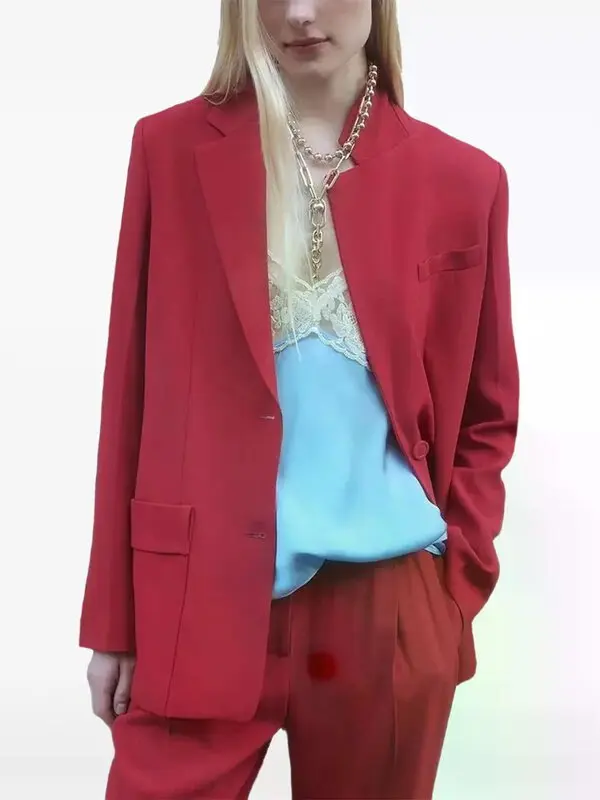 SEMICOUTURE Rosalinda Button-fastening Blazer - Red