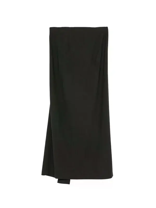 Dries Van Noten 1990s Satin-panelled Wrap Skirt
