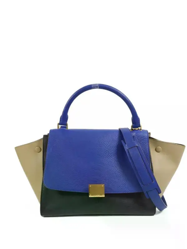 Celine Trapeze Tricolour Shoulder Bag - Black