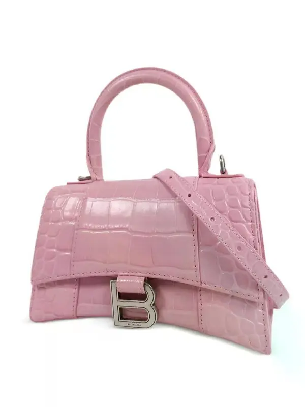 Balenciaga Xs Hourglass Shoulder Bag - Pink