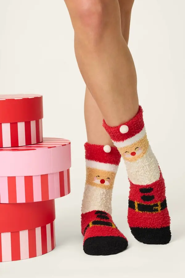 PJ Salvage Jolly Santa Claus Socks