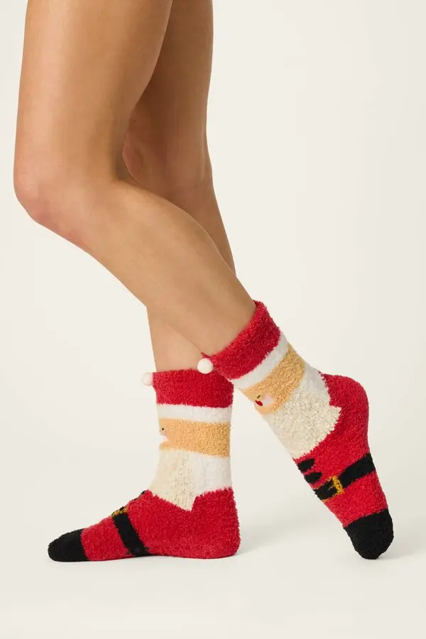 PJ Salvage Jolly Santa Claus Socks