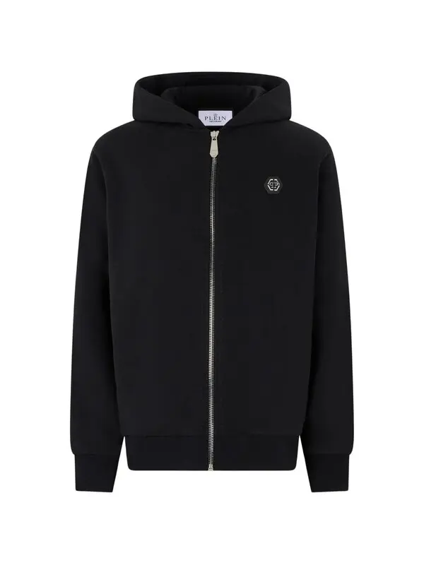 Philipp Plein Hooded Sweatshirt With Logo Plaque