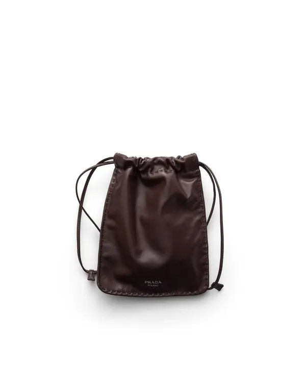 Prada Nappa Leather Smartphone Pouch - Brown
