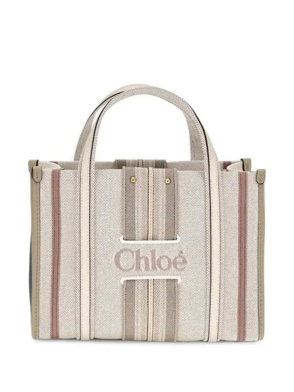 Chloé Woody Loop Small Canvas Tote - Multicolor