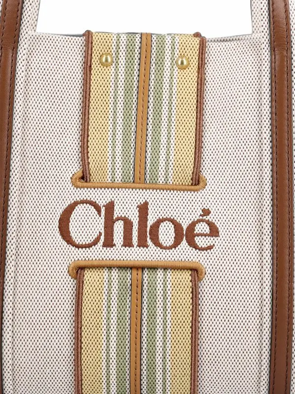 Chloé Woody Loop Small Canvas Tote - Multicolor