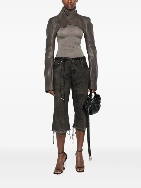 Rick Owens Denim Slim Bermuda Shorts
