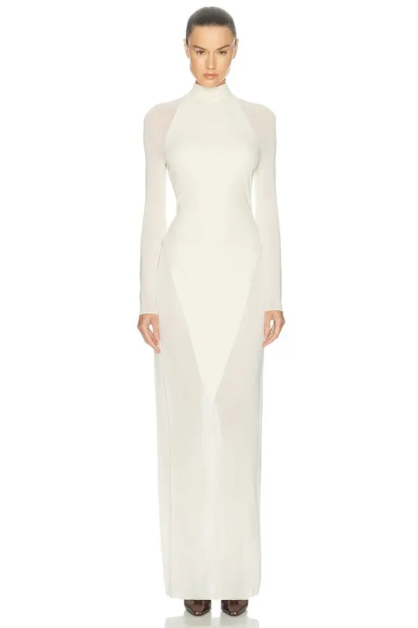 Alaïa Bodycon Dress In Ivory - Blanc Nacre 2