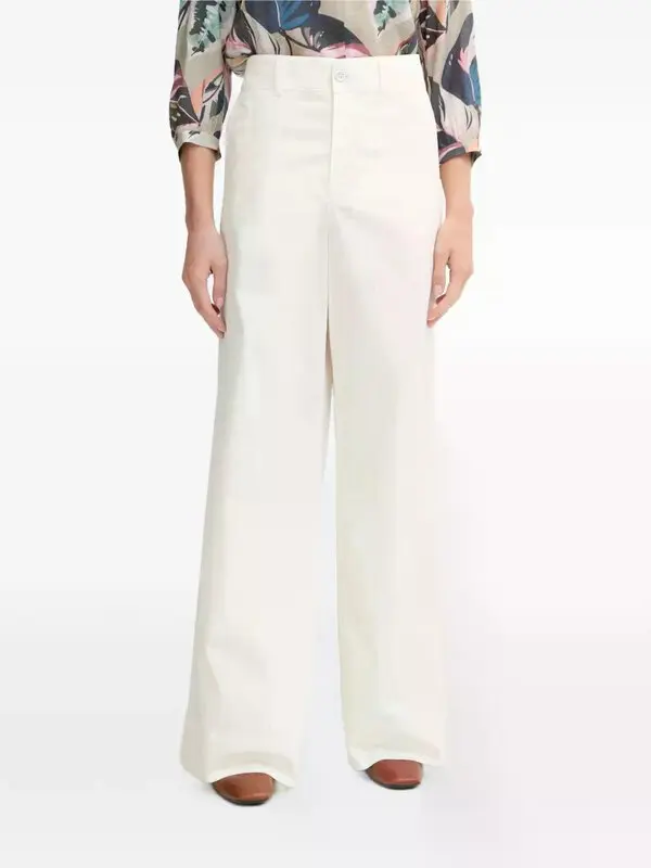 MARC AUREL Button-fastening Palazzo Pants - White