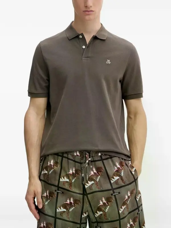 Marc O'polo Logo-embroidered Piqué Polo Shirt - Brown
