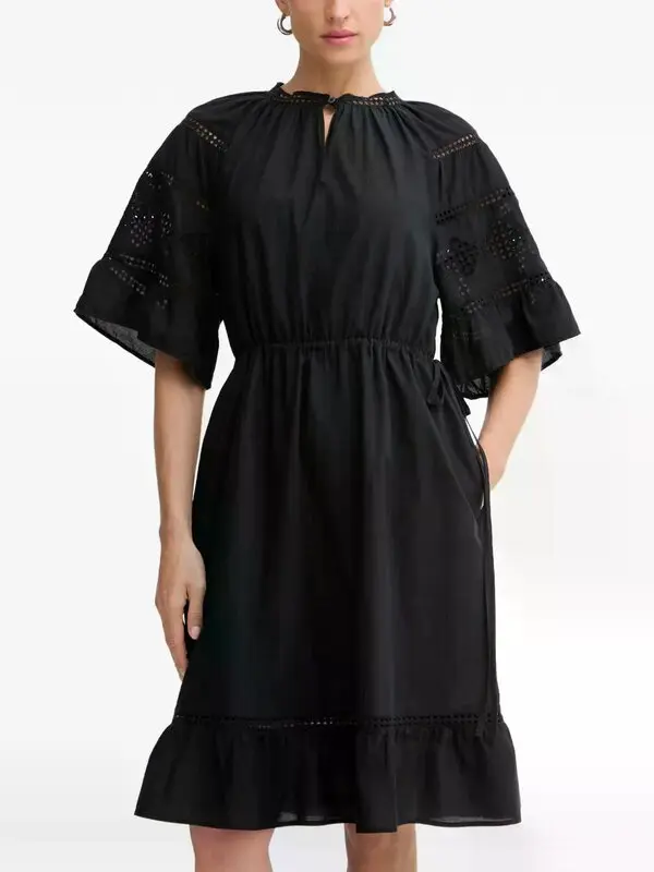 Marc O'polo Broderie-anglaise Ruffled Mini Dress - Black