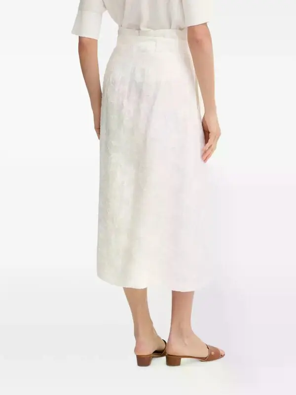MARC AUREL Belted Jacquard-pattern Midi A-line Skirt