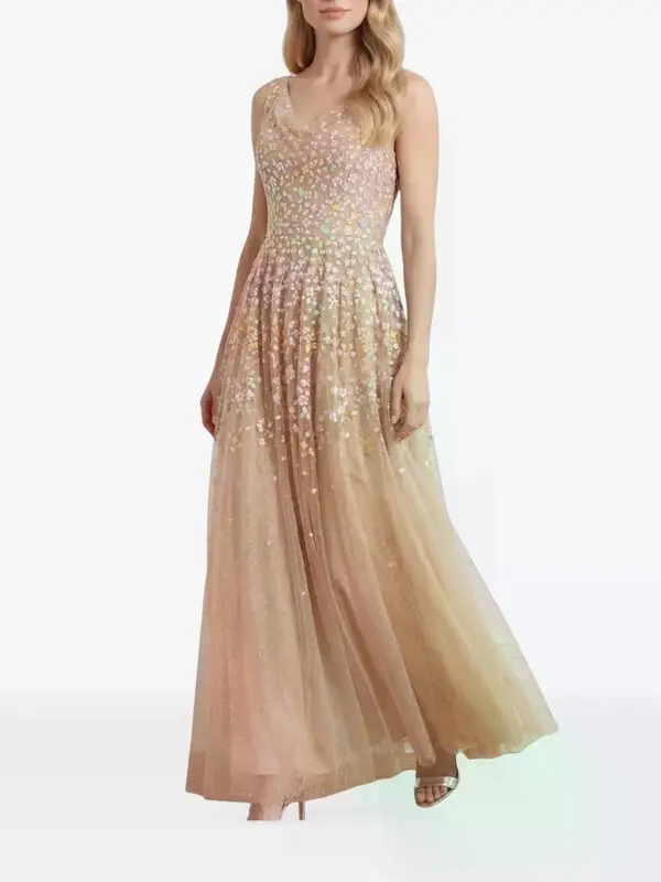 NEEDLE & THREAD Versailles Ditsy Cowl-neck Gown