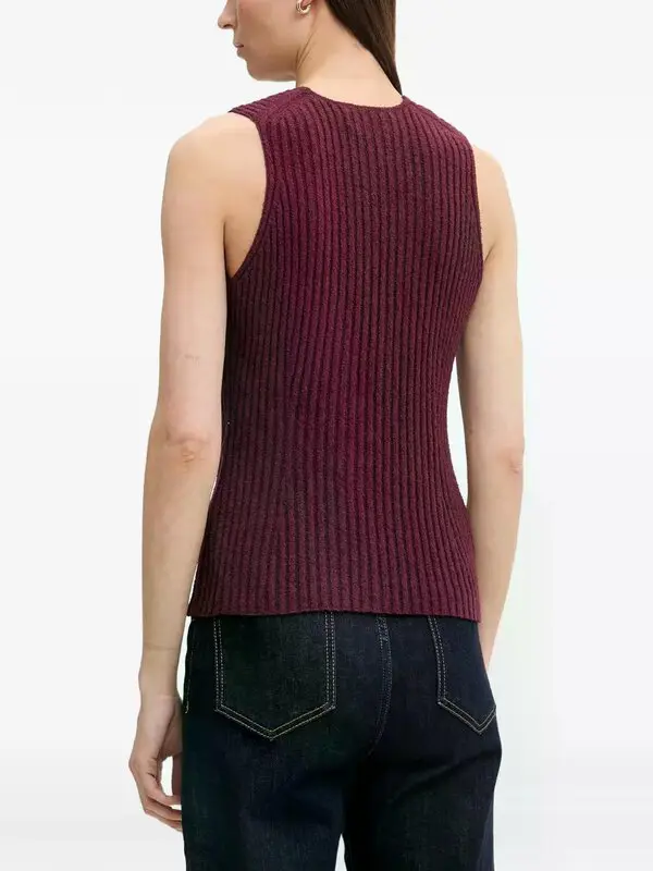 Marc O'polo Ribbed-knit V-neck Sleeveless Cardigan
